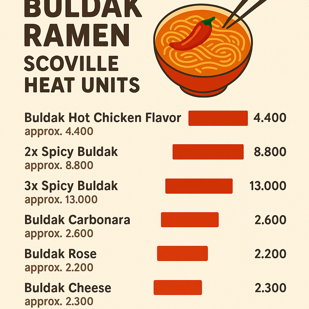 Buldak Ramen Schärfegrad + Skala